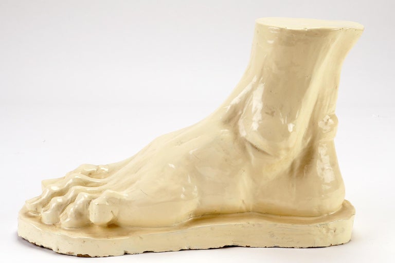 Glazed Clay Sculpture Depicting a Foot, Italy, 1900 For Sale at 1stDibs