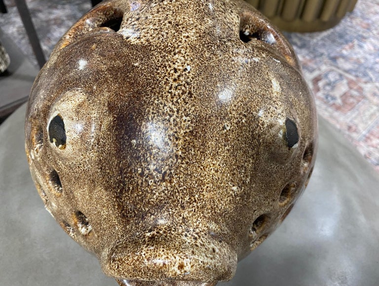 Glazed Large Earthenware Pottery Ceramic Garden Fish Figure Sculpure at ...