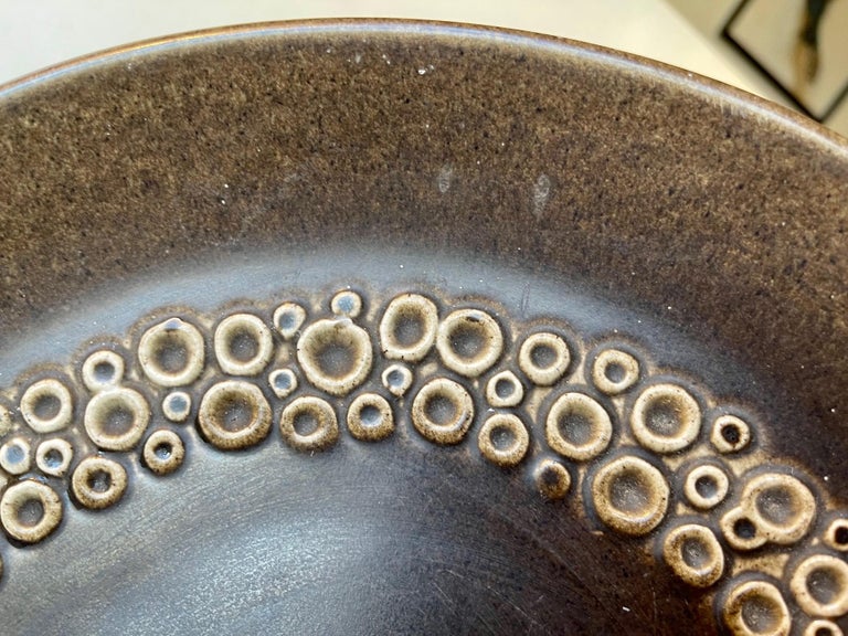 Glazed Moon Surface Centerpiece Dish by Frederik Ravnild, Danish 1960s ...
