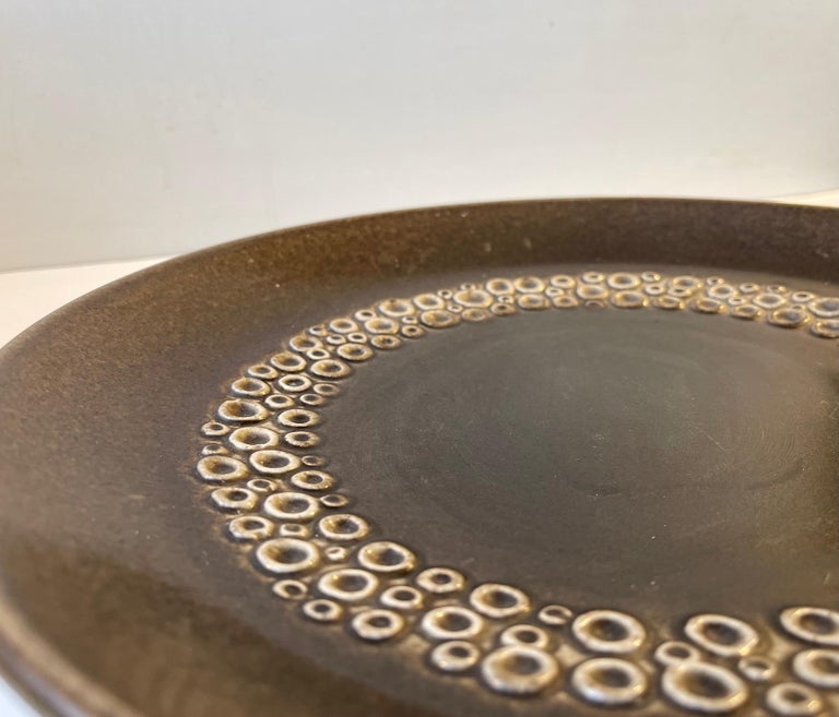 Glazed Moon Surface Centerpiece Dish by Frederik Ravnild, Danish 1960s ...