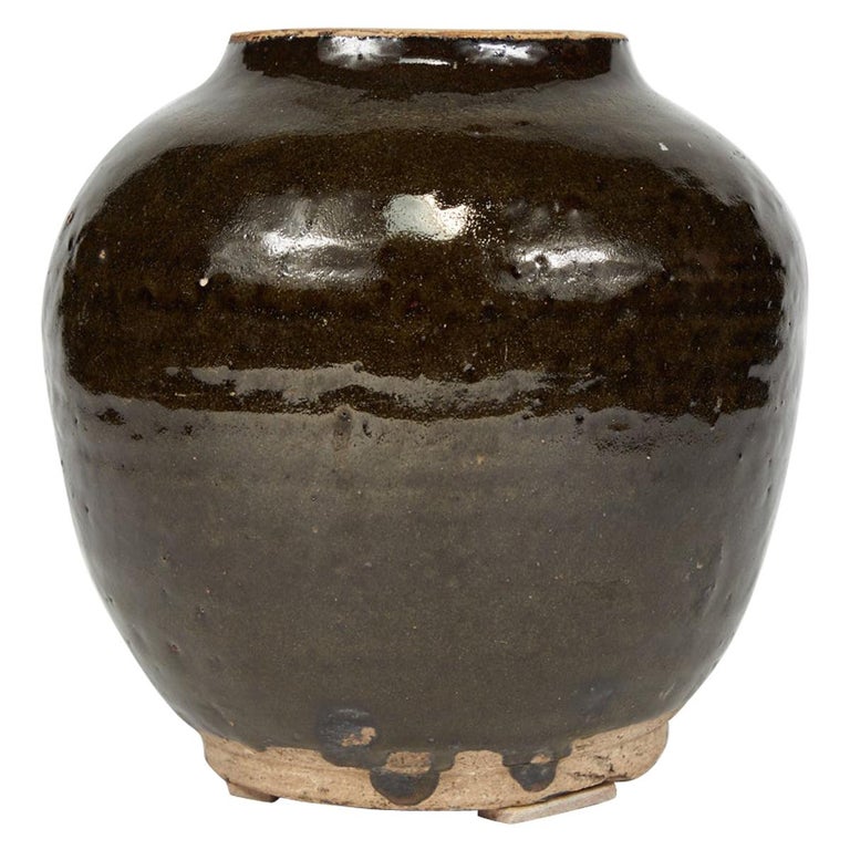 Glazed Navy Pot from Late 19th Century Thailand at 1stDibs