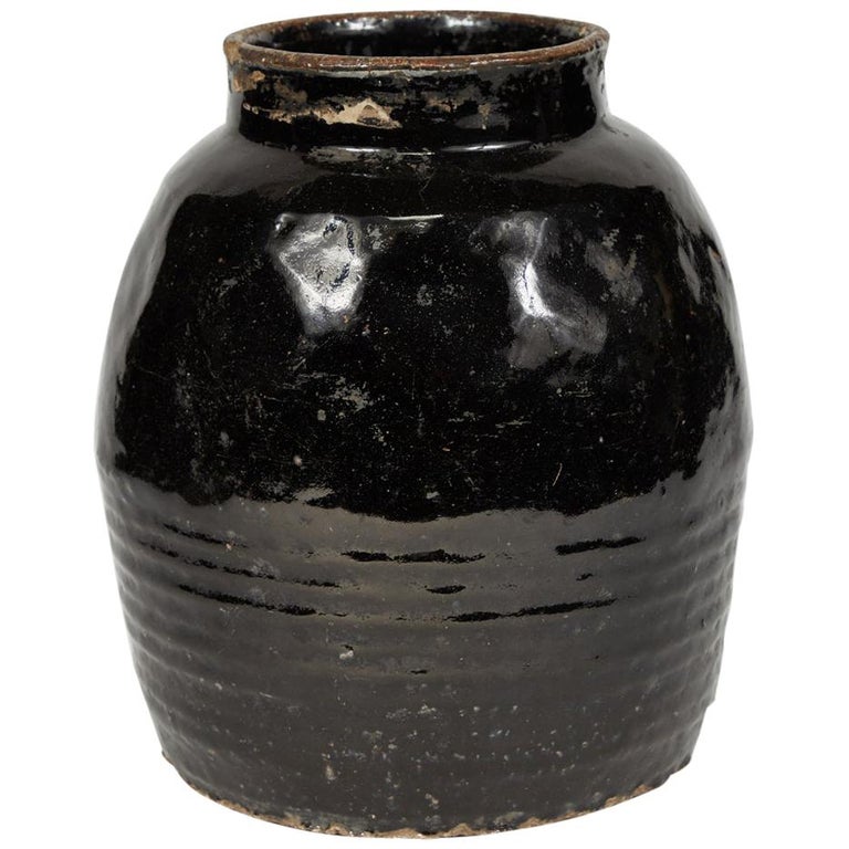 Glazed Navy Pot from Late 19th Century Thailand at 1stDibs