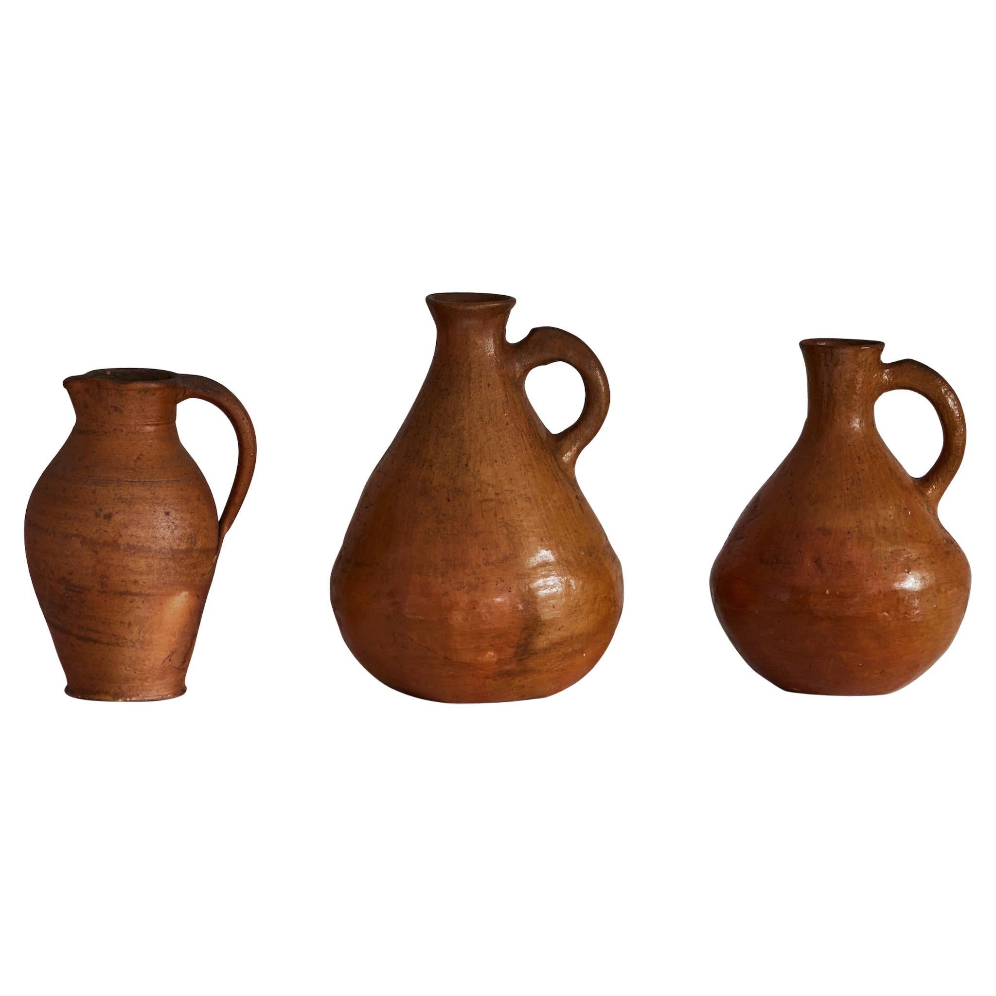 Early 1900s French Barrel-Shaped Wine Pitcher at 1stDibs