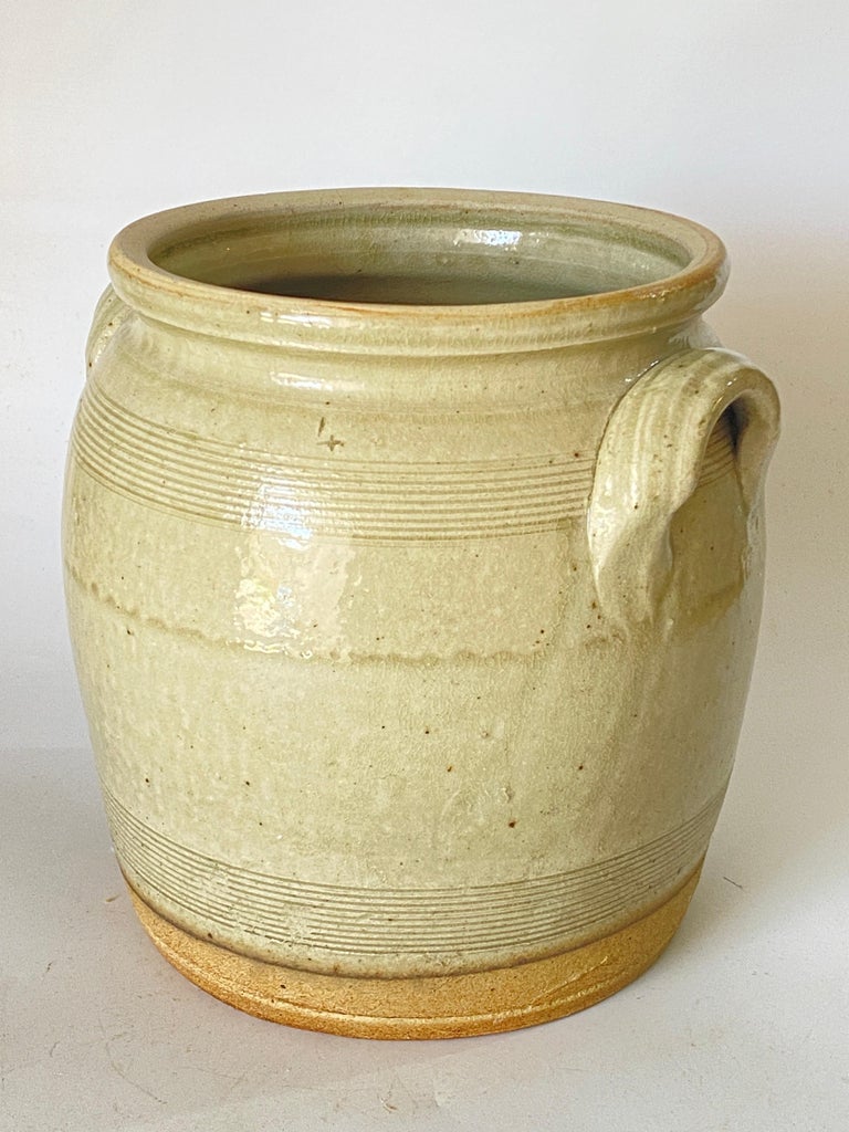 Glazed Pottery Pot Beige Color, France, 1960 For Sale at 1stDibs
