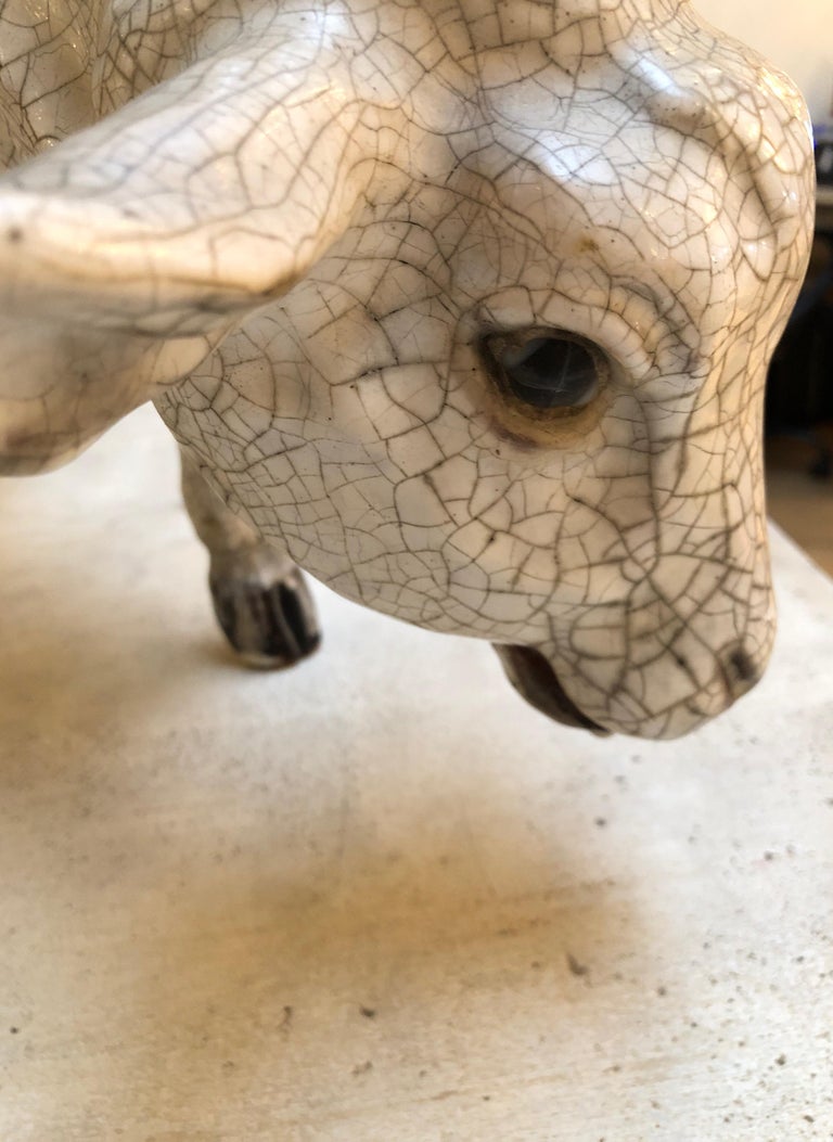 Glazed Pottery Sheep Grazing For Sale at 1stdibs