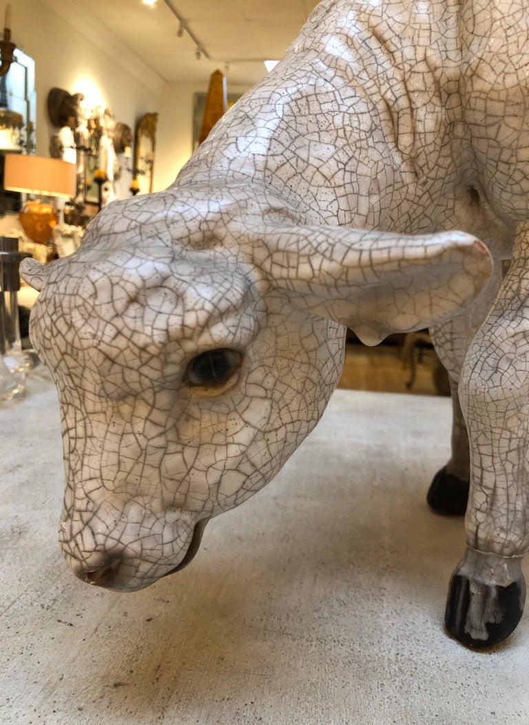 Glazed Pottery Sheep Grazing For Sale at 1stdibs
