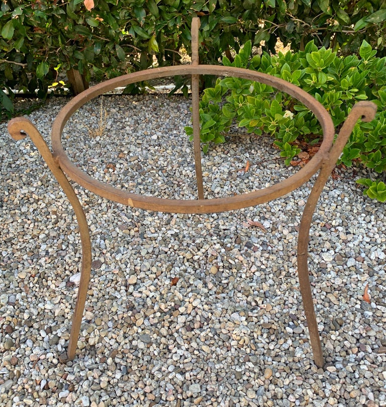 Glazed Terracotta Garden Planter in Iron Frame For Sale at 1stDibs