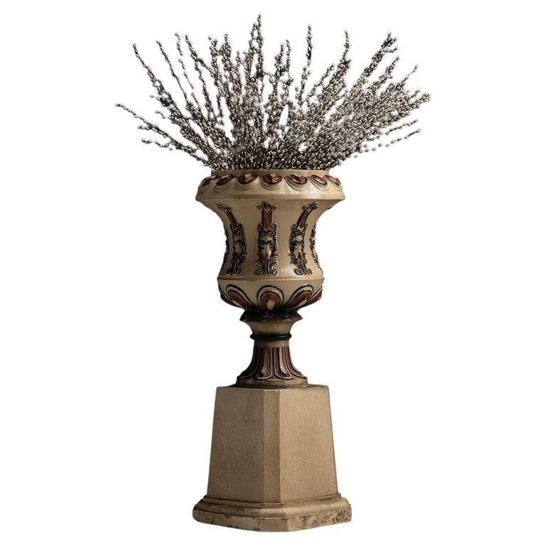 Glazed Terracotta Garden Urn, Scotland circa 1870 For Sale at 1stDibs