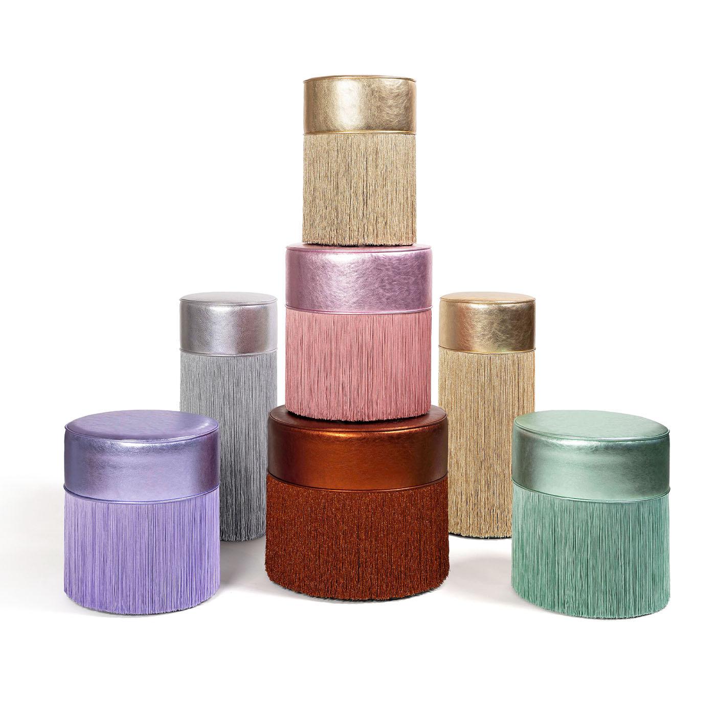 Gleaming Gold Metallic Leather Bar Stool By Lorenza Bozzoli For Sale at ...