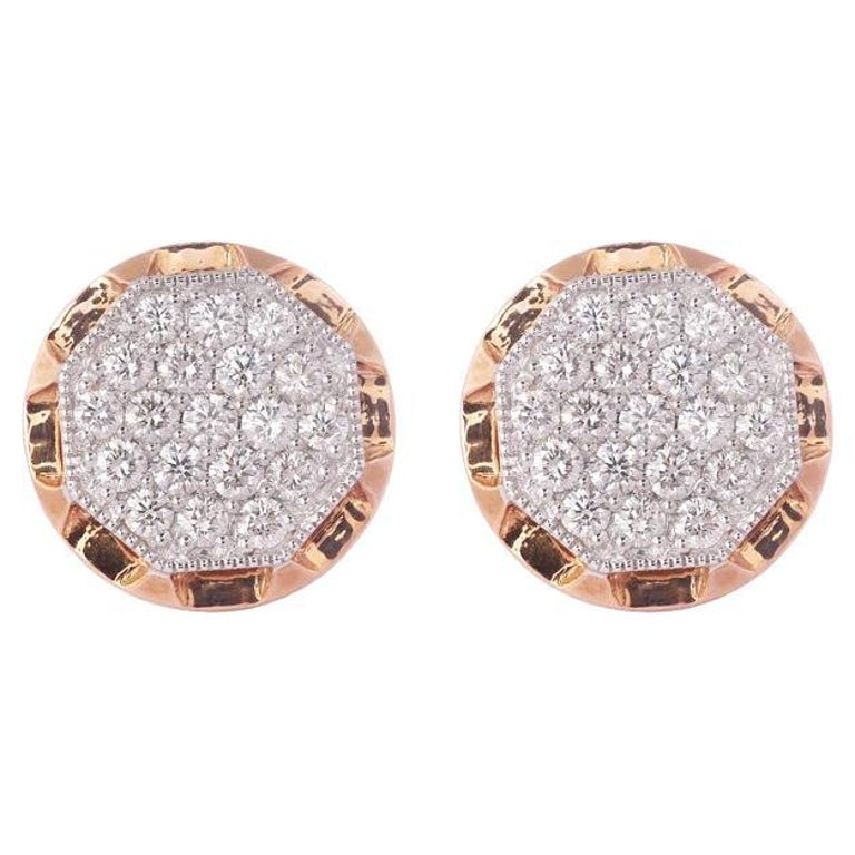 IGI Certified 18K Gold 1.9ct Natural Diamond F-VVS Designer Large Stud ...