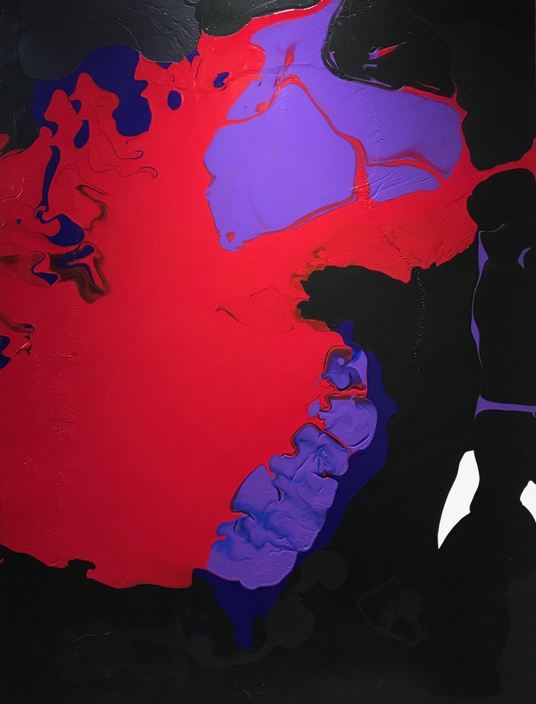 Glenn A. Green - Crater abstract painting by Glenn Green, purple, white ...
