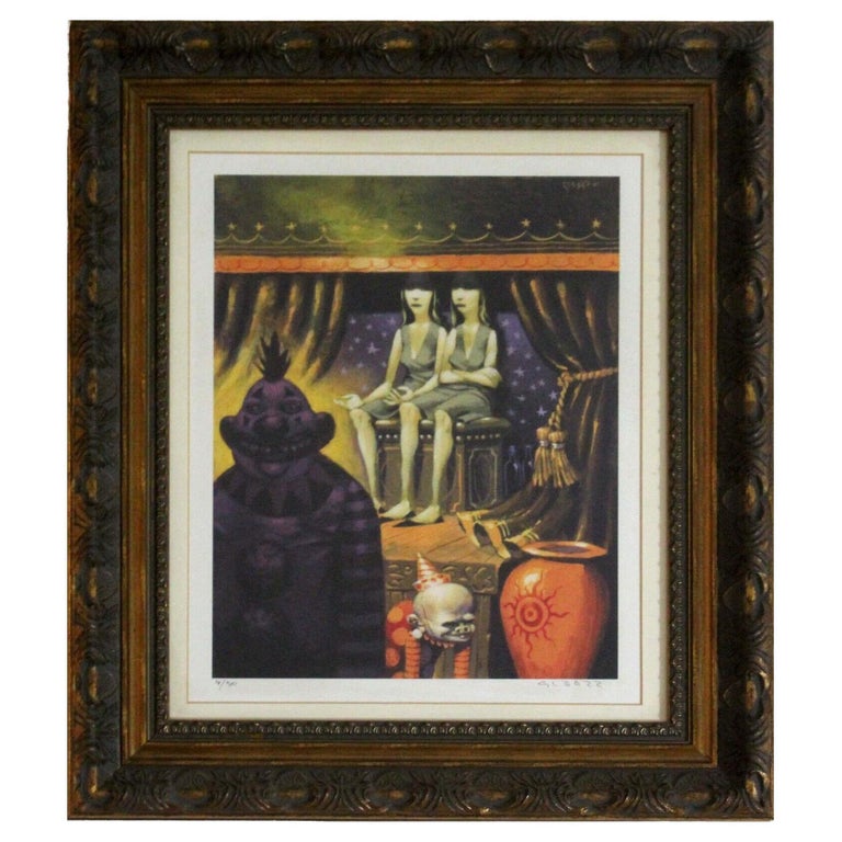 Glenn Barr Twins Pop Surrealism Signed Lithograph 4/30 Framed at 1stDibs
