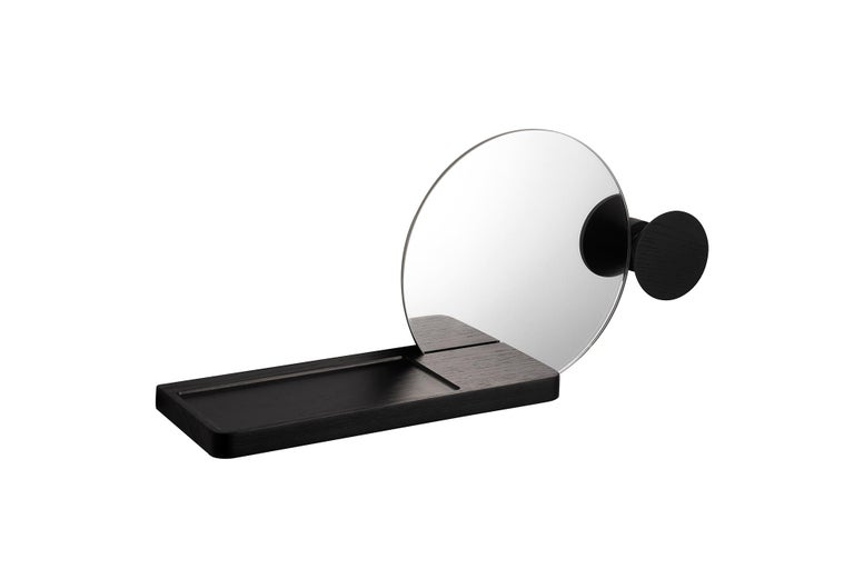 Glimpse Wall Mounted Shelf with Mirror and Coat Rack For Sale at 1stDibs