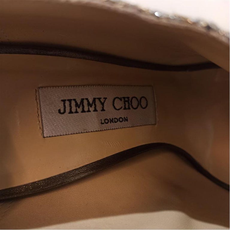 Jimmy Choo London Glitter open toe size 38 For Sale at 1stDibs