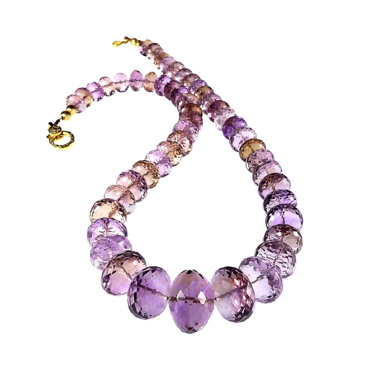 AJD 16 Inch Glittering Rondelles of Rose of France Necklace at 1stDibs