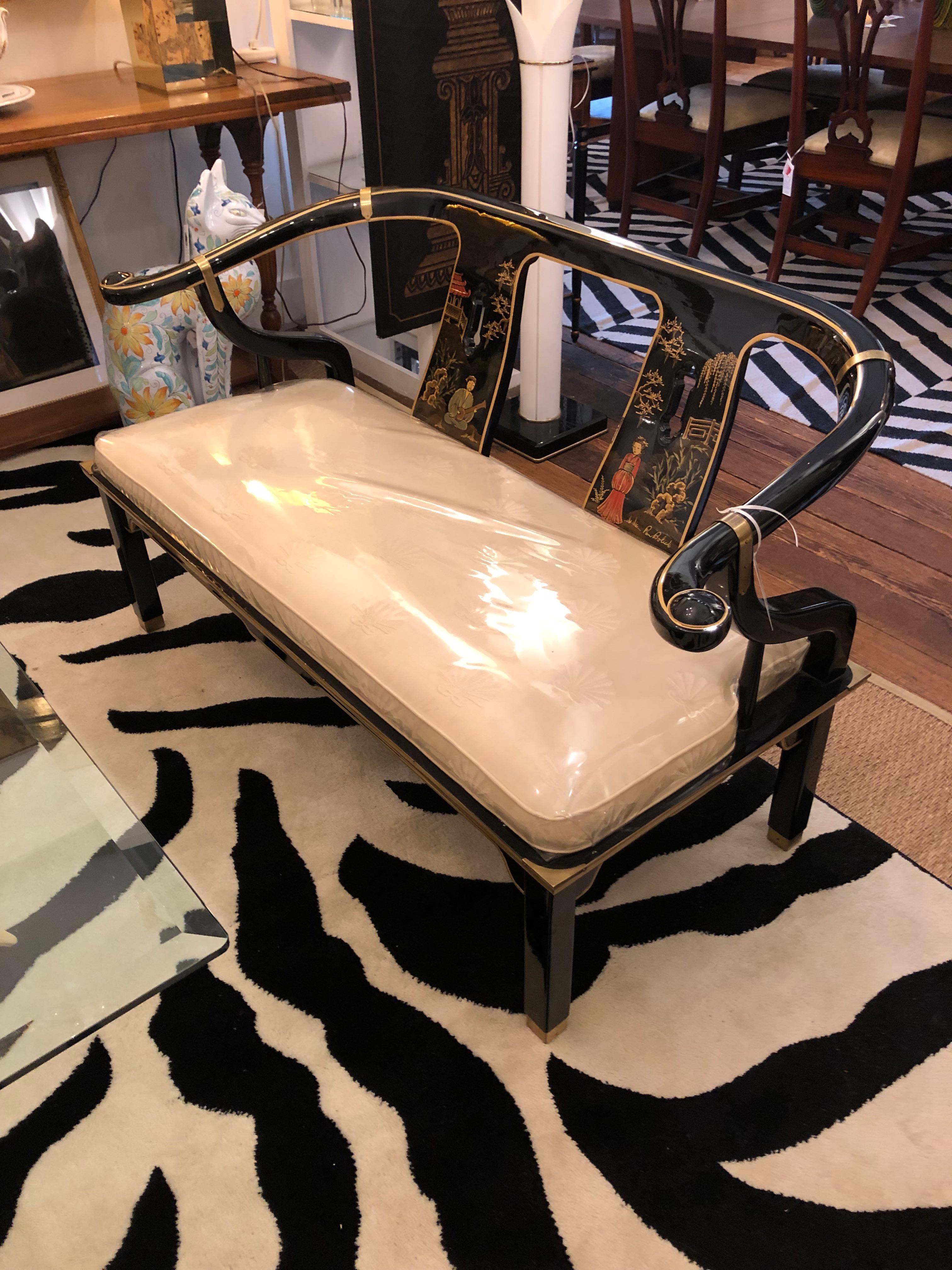 Glitzy Black Gold and Red Lacquered James Mont 3 Piece Livingroom Set ...