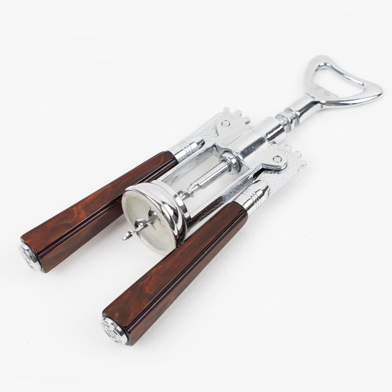 Glo Hill Bakelite and Chrome Bar Tool, Wine Cork Screw Bottle Opener in ...