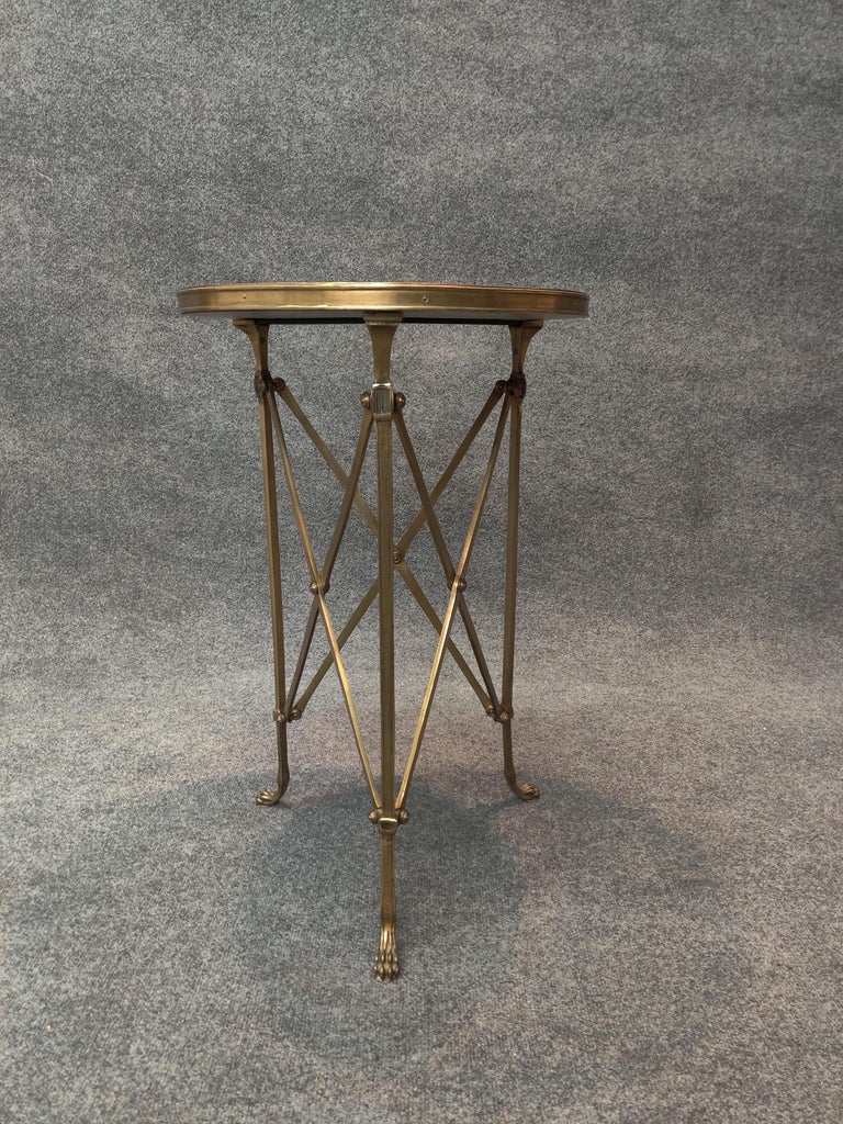 Global Views Directoire Table Brass/Black Granite Mid Century Modern ...