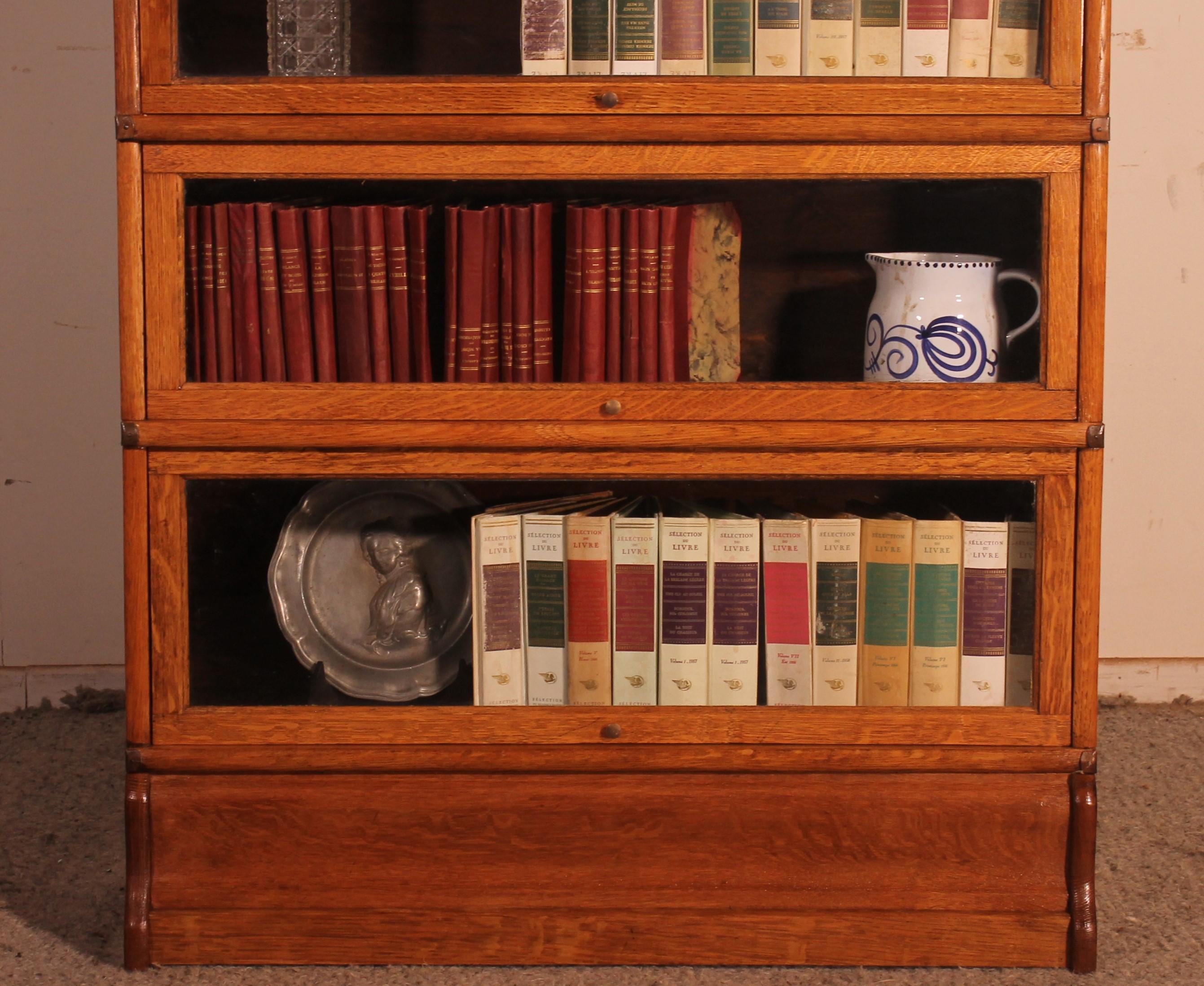 Globe Wernicke Library in Oak with 4 Elements For Sale at 1stDibs