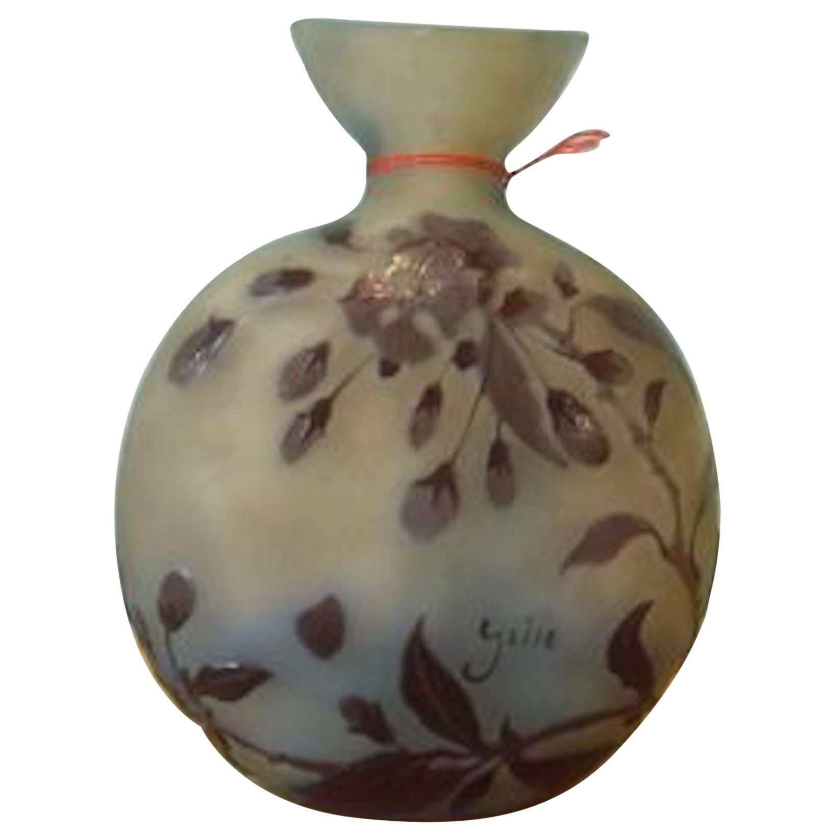 Art Nouveau Emile Galle Cameo Vase with Grapes and Vines at 1stDibs