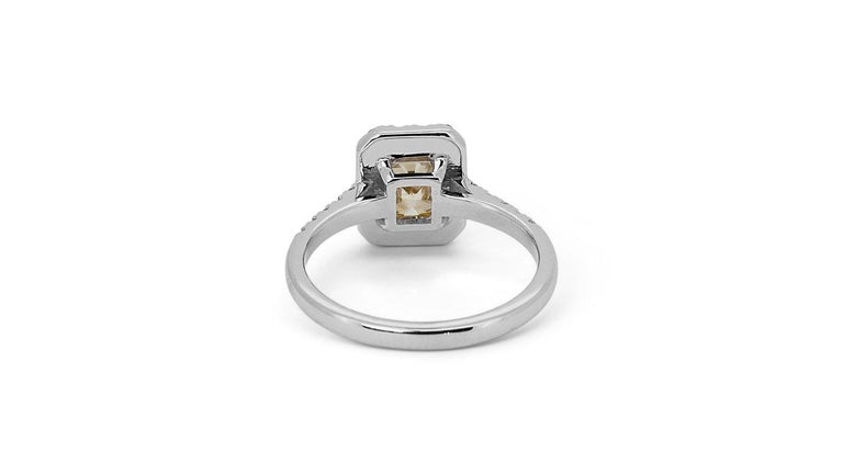 Glorious 18k White Gold Halo Ring with 1.43ct Natural Diamonds GIA ...