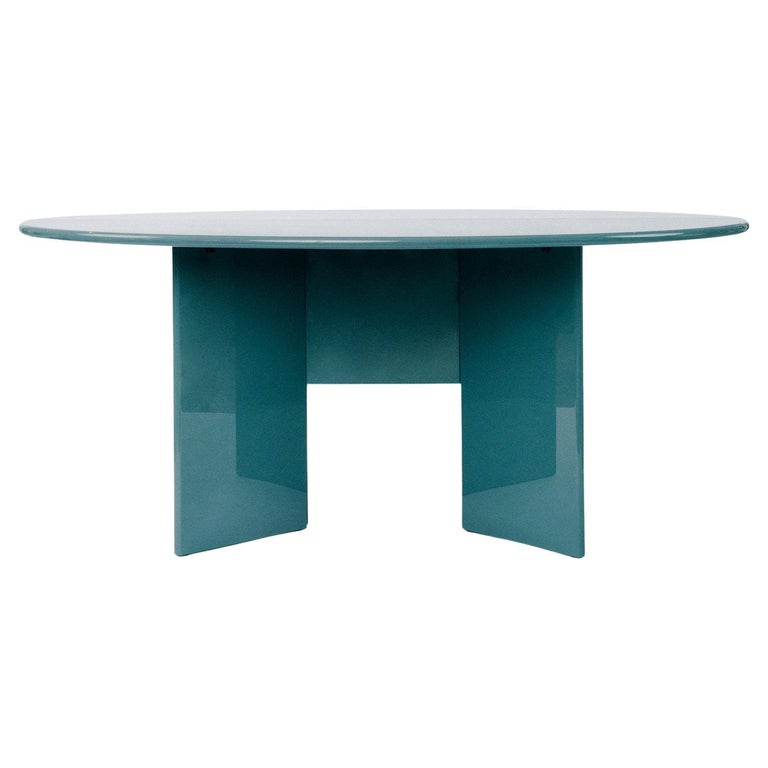 Glossy Petrol Blue Console Table, Cassina For Sale at 1stDibs