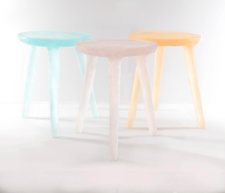 Glow Side Table / Stool 'Grey' in Recycled Plastic For Sale at 1stDibs