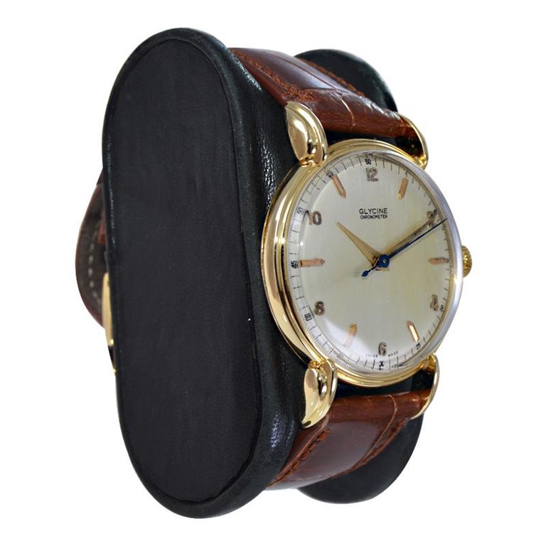 Glycine 18Kt. Solid Yellow Gold Art Deco Classic Round Manual Watch ...