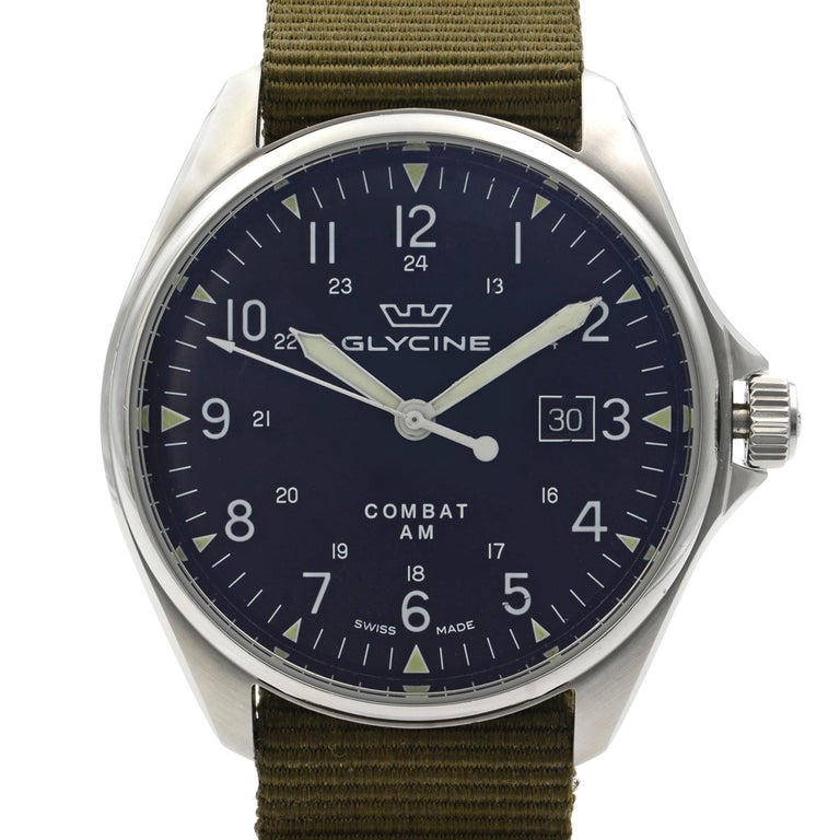 Glycine Combat 6 Vintage Steel Black Dial Automatic Men's Watch GL0122 ...