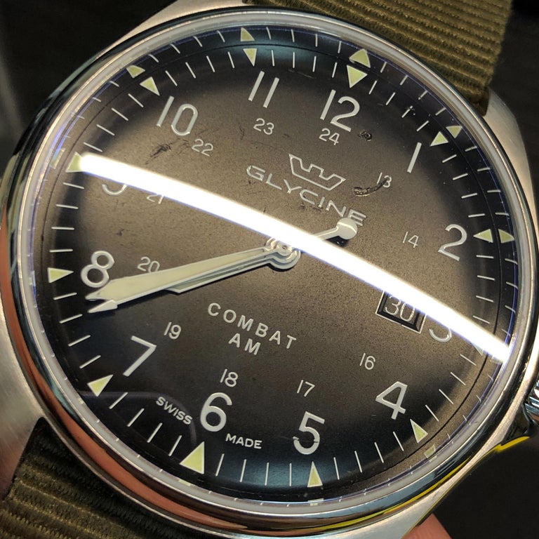 Glycine Combat 6 Vintage Steel Black Dial Automatic Men's Watch GL0122 ...
