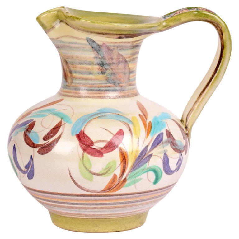 Glyn Colledge Mid-Century Floral Pattern Denby Art Pottery Jug For Sale ...