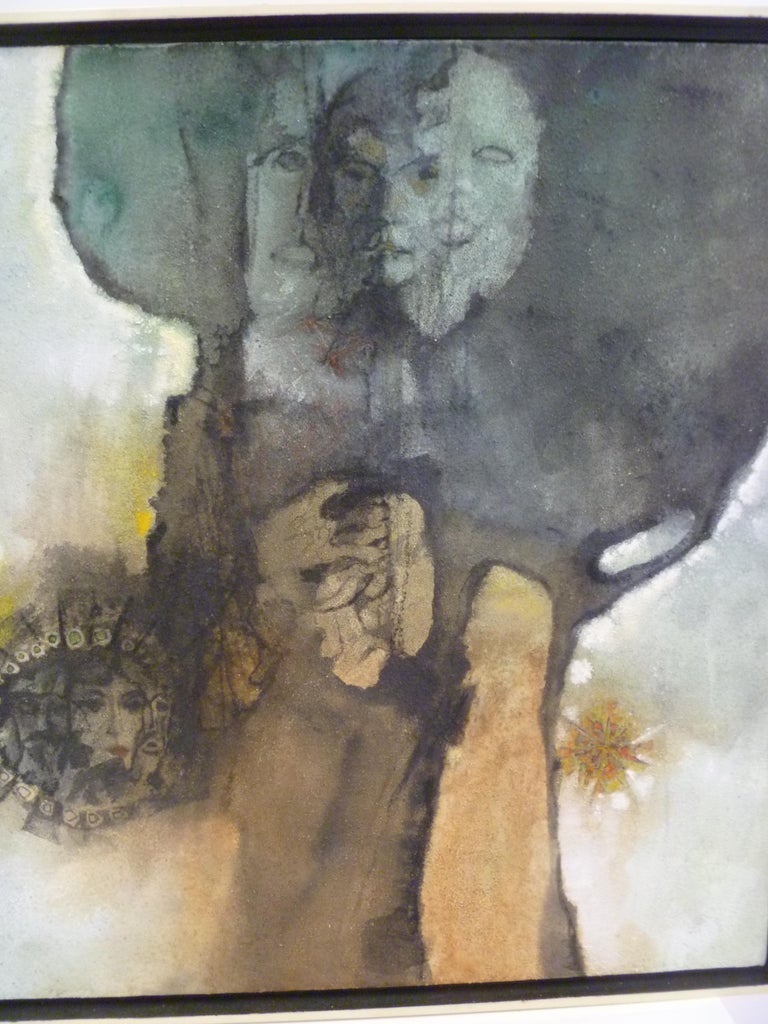 Glyn Jones Surreal Painting "Garden", 1969 at 1stDibs