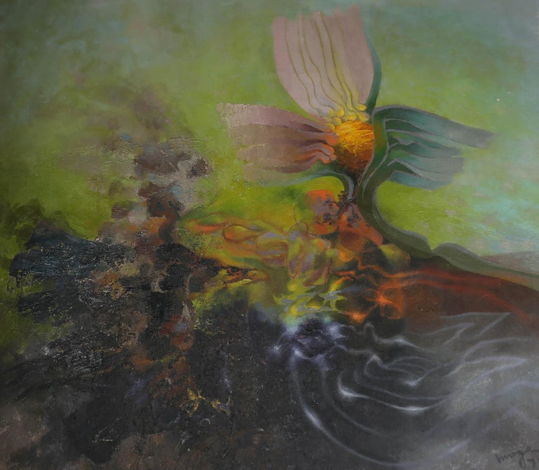 Glyn Morgan - Glyn Morgan (1926-2015) - 1979 Oil, Surreal Botanicals ...