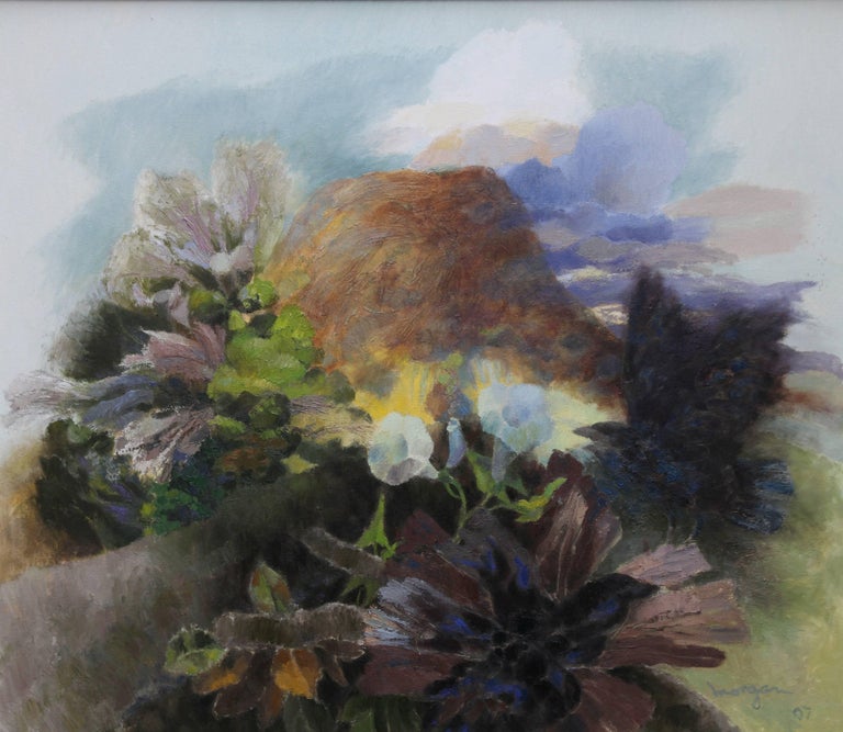 Glyn Morgan - Landscape with Nesting Birds - Welsh Abstract art oil ...