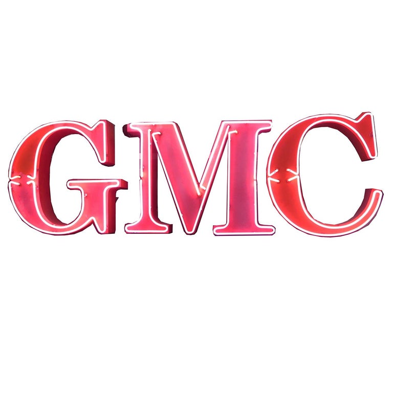 GMC Automobiles Dealership Neon Sign at 1stDibs