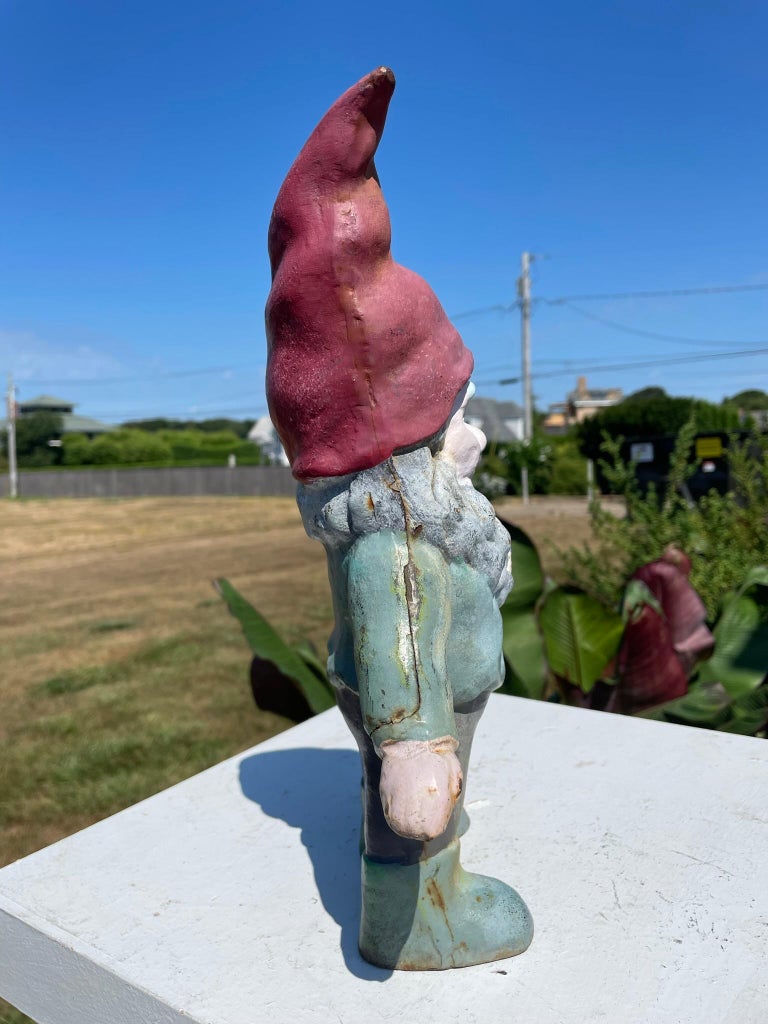 Gnome Garden Sculpture in Original Paint "Flower Pot" For Sale at ...