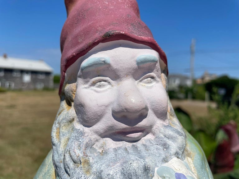 Gnome Garden Sculpture in Original Paint "Flower Pot" For Sale at ...