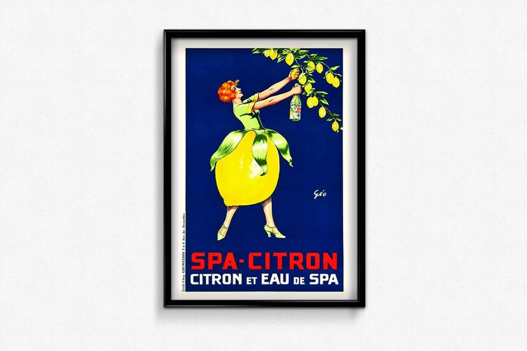 Géo - Circa 1925 Original Poster Spa Citron by Géo For Sale at 1stDibs