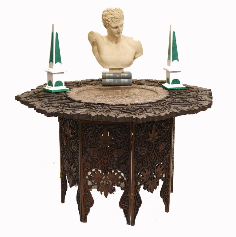 Goanese Side Table, Antique Carved Portugese Goan Furniture at 1stDibs