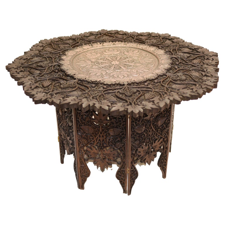 Goanese Side Table, Antique Carved Portugese Goan Furniture at 1stDibs