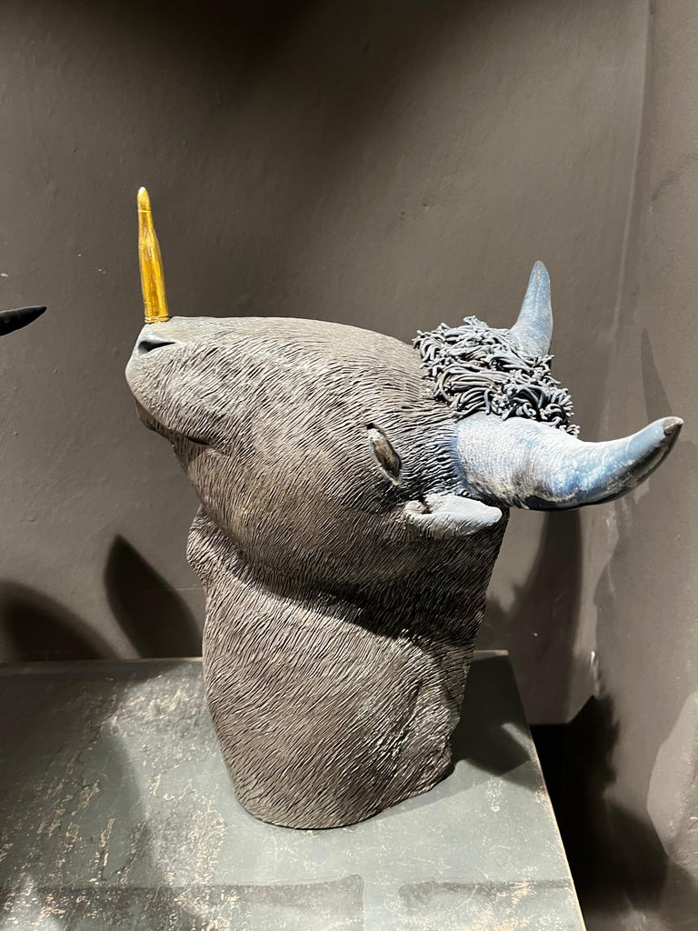 Goat Bullet Ceramic Sculpture Centerpiece Completely Handmade Without ...