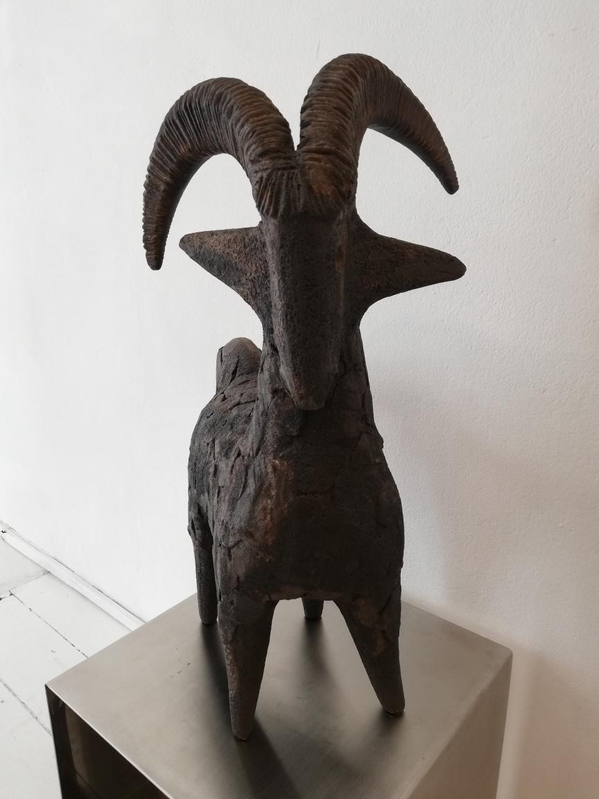 Goat Ceramic Signed by Dominique Pouchain at 1stDibs