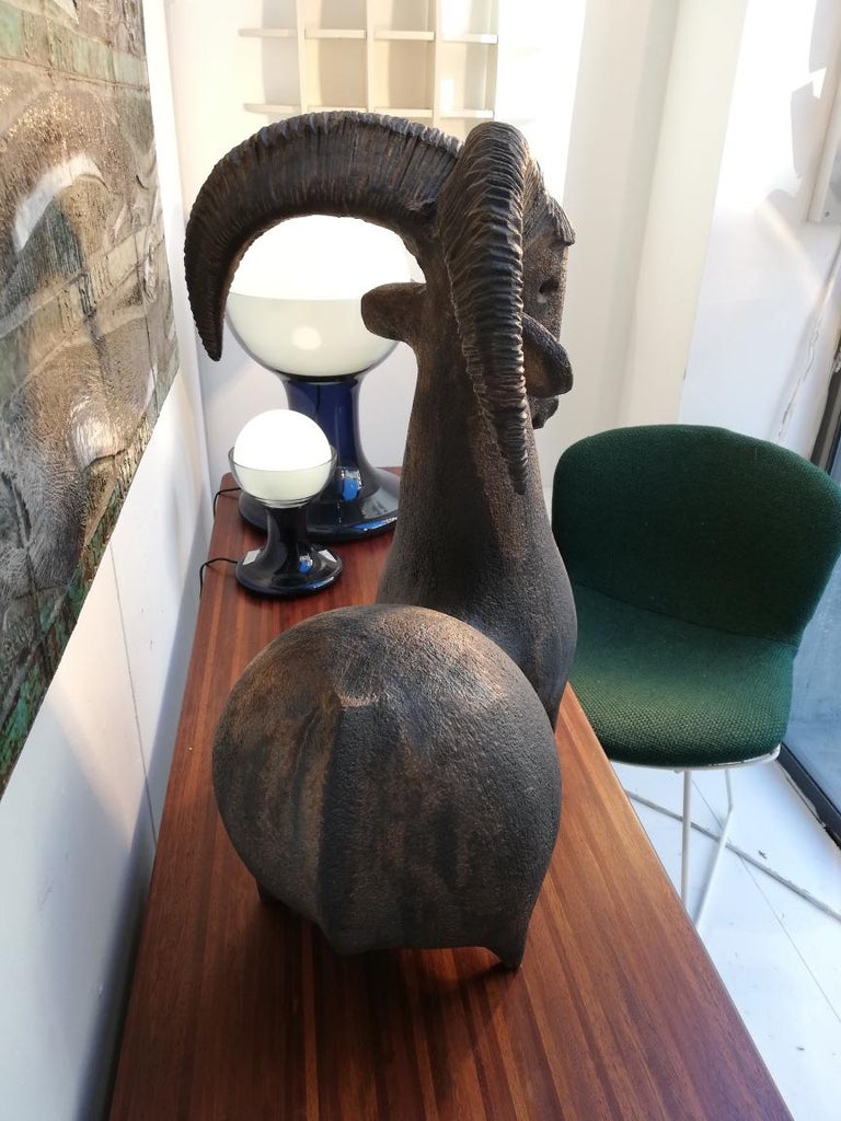 Goat Ceramic Signed by Dominique Pouchain at 1stDibs