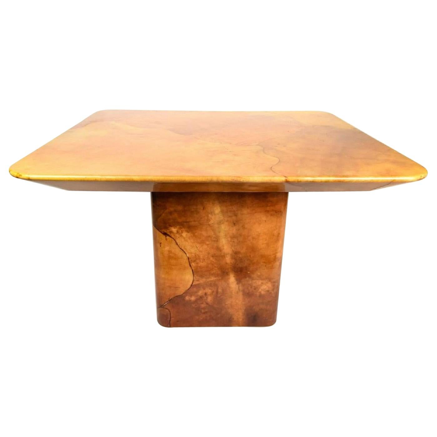 Karl Springer "Knife Edge Dining Table" in Lacquered Goatskin, 1970s at ...