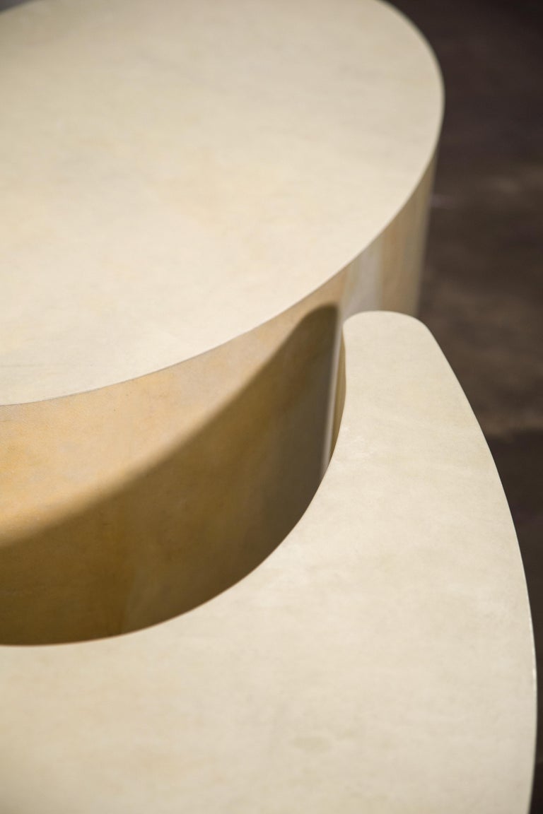 Goatskin Modern Sculptural Nesting Cocktail Tables from Costantini ...