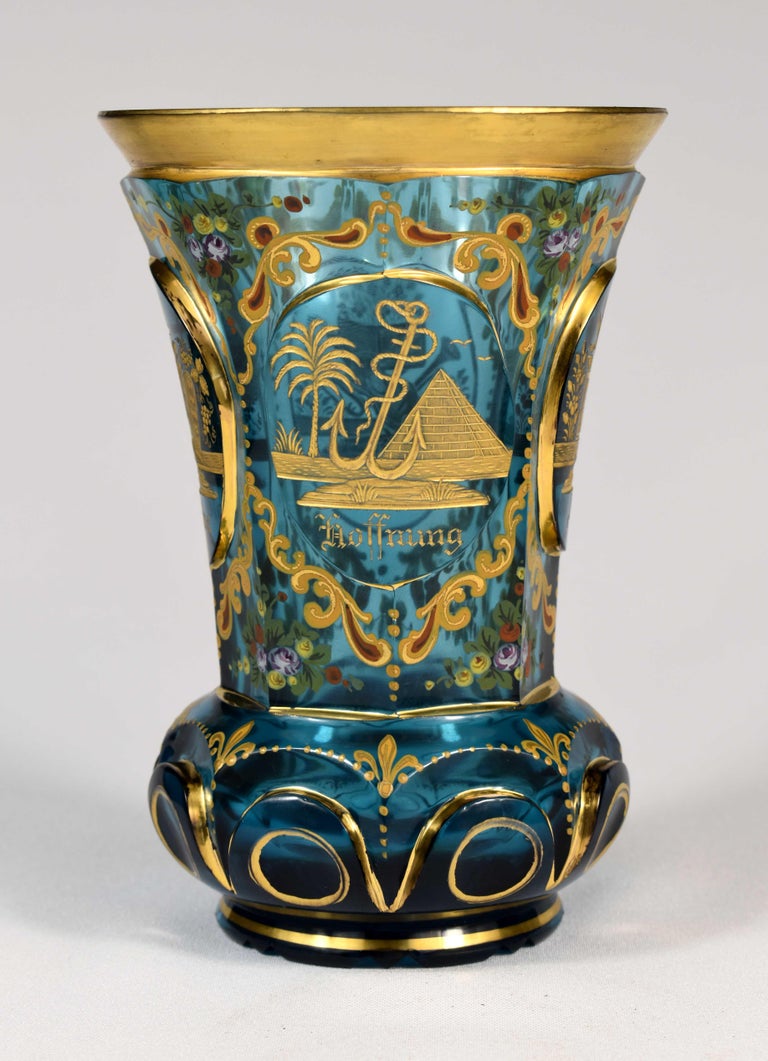Goblet Hand Cut, Engraved and Painted Symbolism, Faith of Hope Love and ...