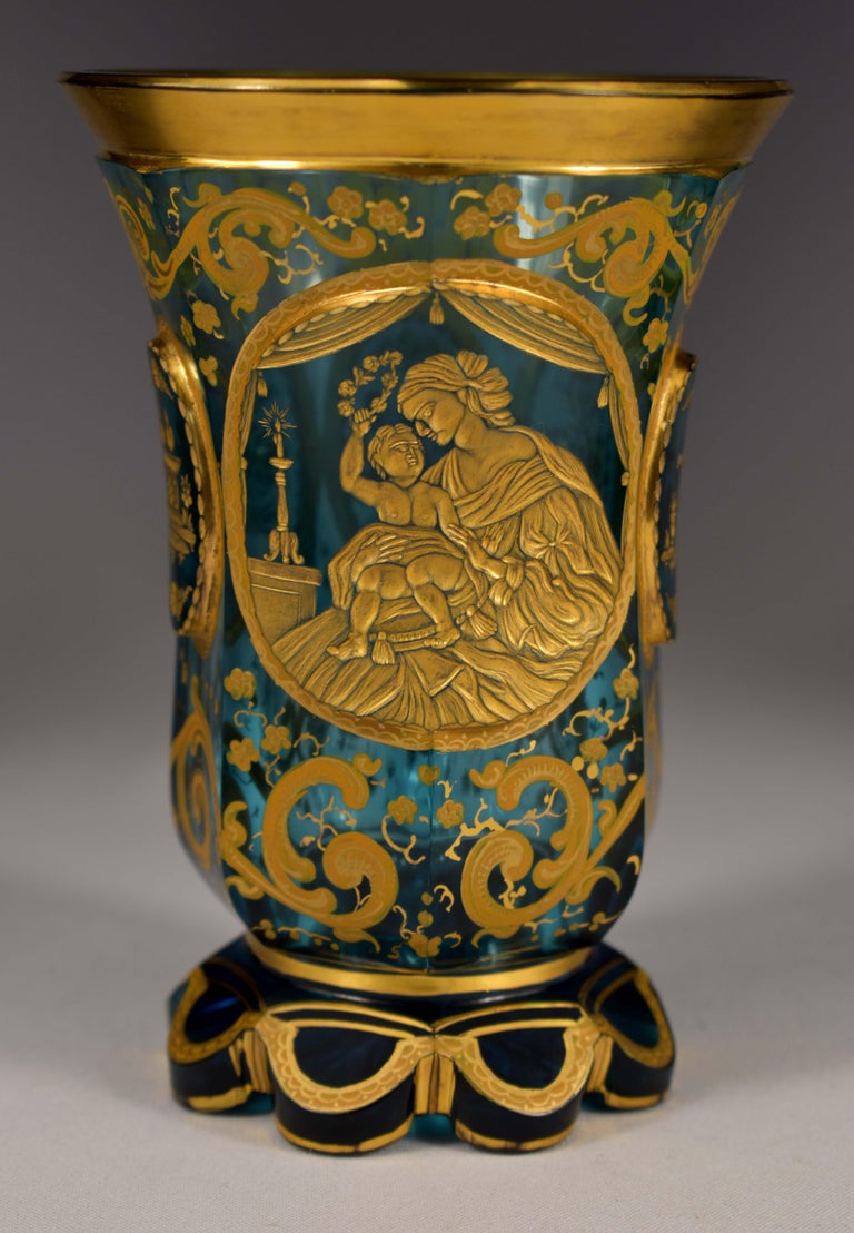 Goblet with a Gilded Engraving of Saint Mary with Jesus 19th Century ...