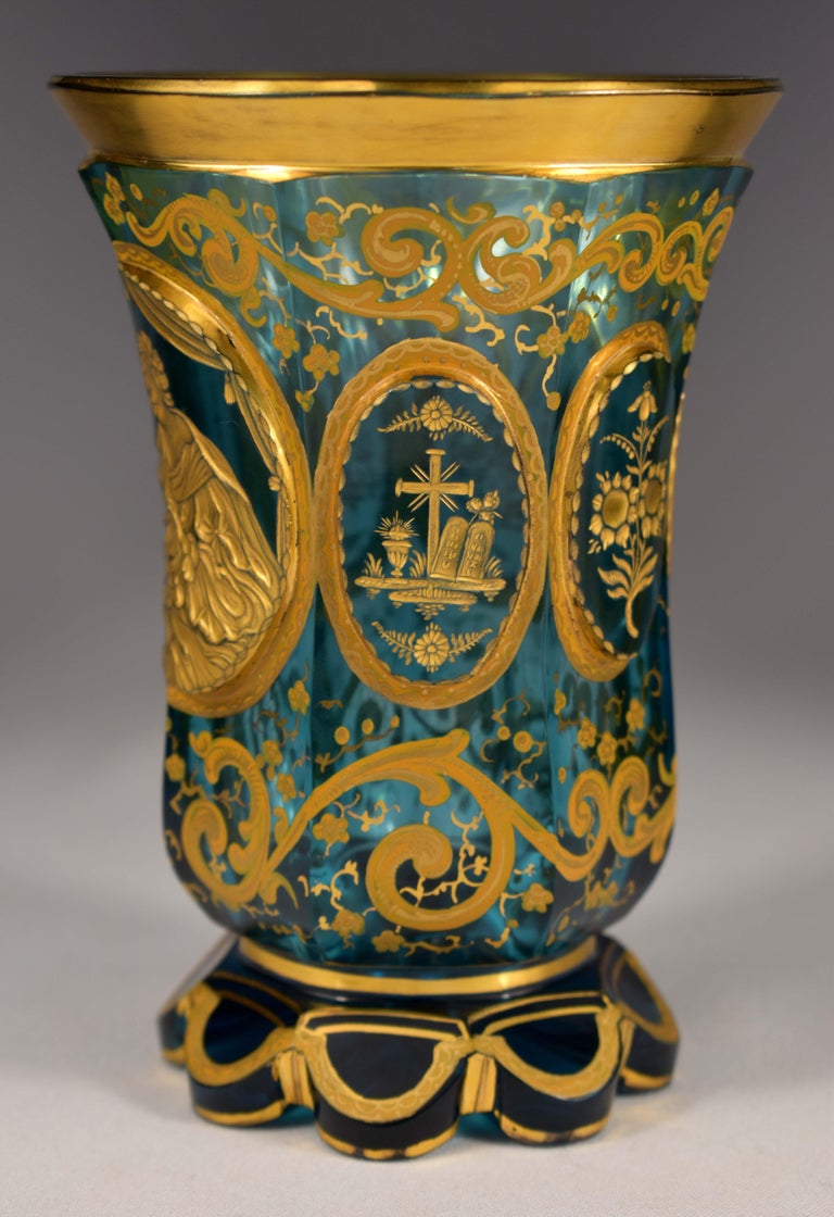 Goblet with a Gilded Engraving of Saint Mary with Jesus 19th Century ...