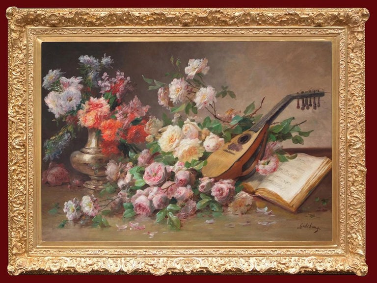 GODCHAUX Emile - Composition of Roses With Lute and score For Sale at ...