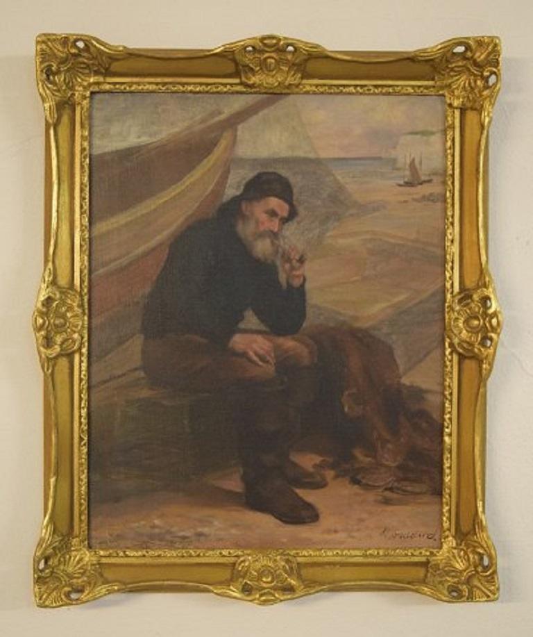 Goddard British Painter, Oil Painting on Canvas, Fisherman Portrait ...